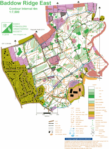 Baddow Ridge map - Essex Stragglers Orienteering Society
